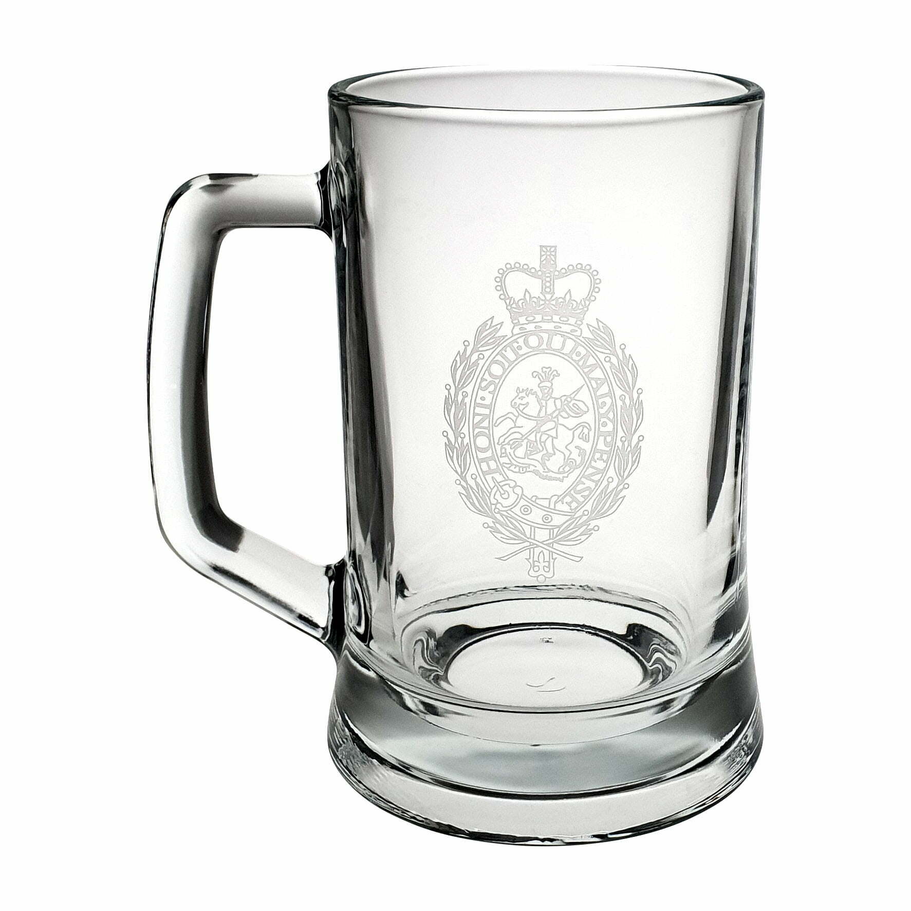 Sand Etched Glass Military Tankards