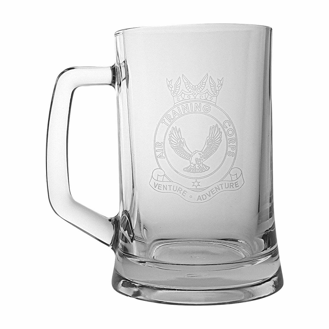 Sand Etched Glass Military Tankards